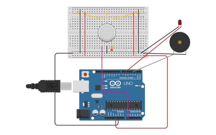 Circuit design 64709912 ชัยวัฒน์ เผือกหอม GAS Sensor - Tinkercad
