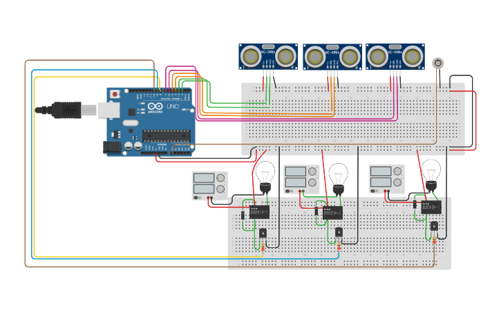 Circuit design street light automation | Tinkercad