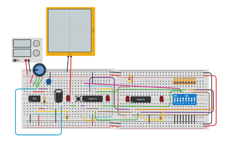 Circuit design flip flops | Tinkercad