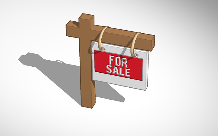 3D design For Sale sign | Tinkercad