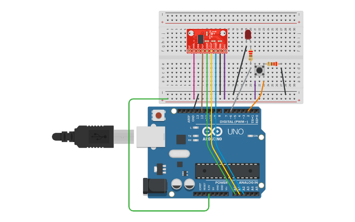 Circuit design Accelerometer - Tinkercad