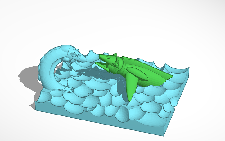 3D design Elasmosaurus and Mosasaur | Tinkercad
