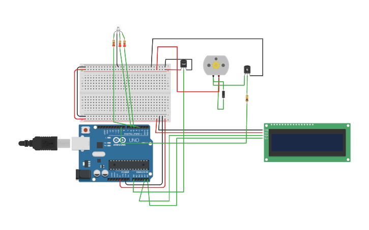 Circuit design temperature controlled fan - Tinkercad Circuit design temperature controlled fan - Tinkercad