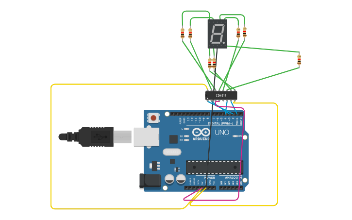 Circuit Design 7 Segment Tinkercad