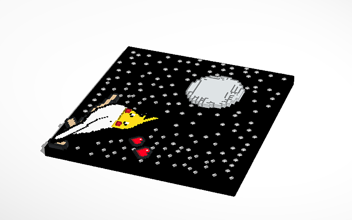 3D design Cockatiel In The Night Pixel Art | Tinkercad