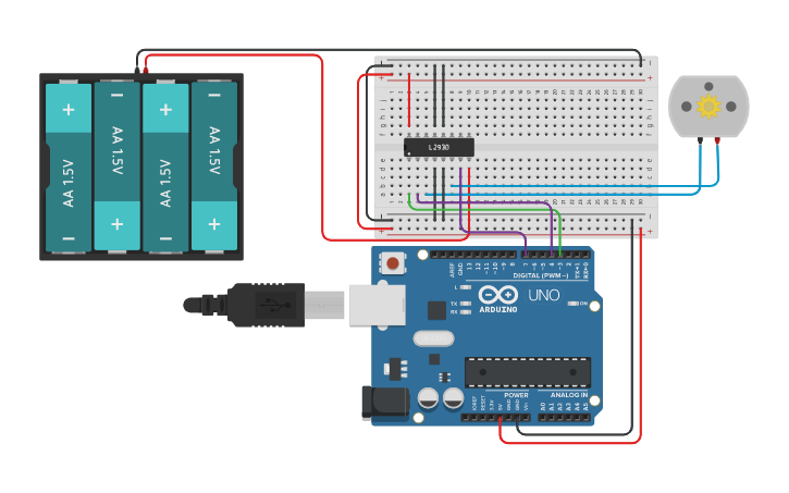 Circuit design DC Motor - Tinkercad