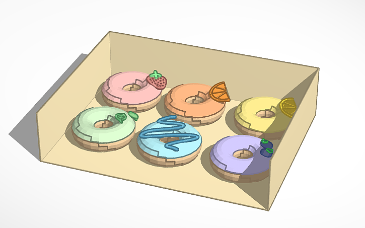 3D design fruit donuts - Tinkercad