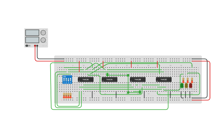 Circuit design 2 Bit Comparator using Logic Gates - Tinkercad