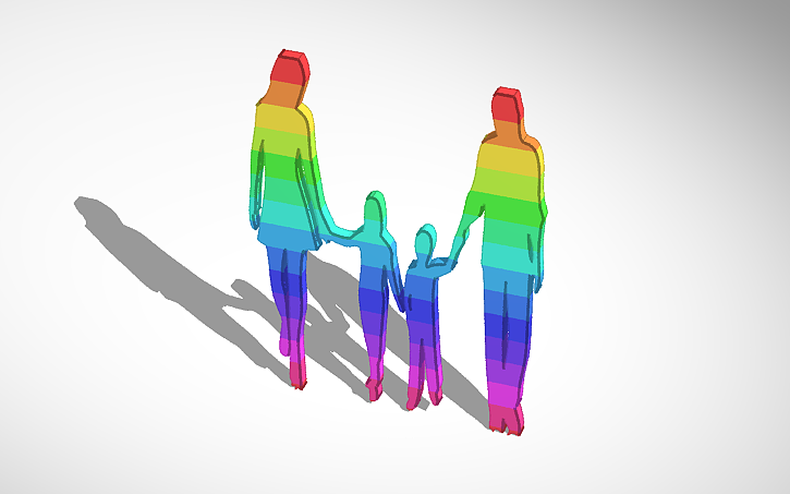 3D design Family In Gradient - Tinkercad