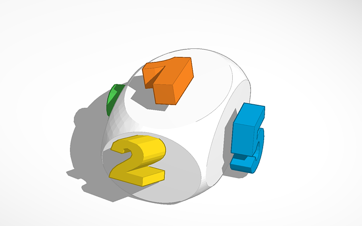 3D design numbered dice | Tinkercad