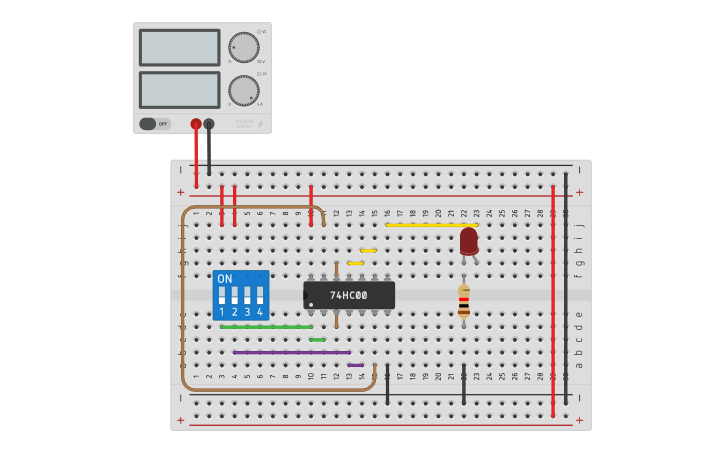 Circuit design REALIZATION OF NOR GATE USING NAND GATE - Tinkercad