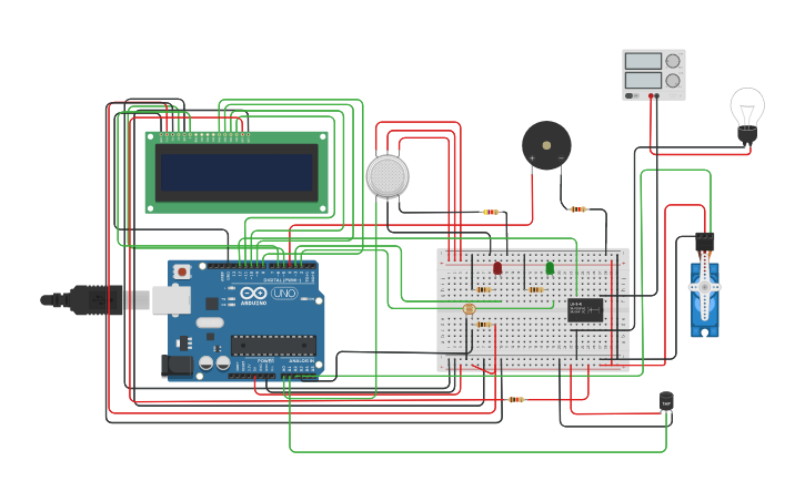 Circuit Design Smoke Detection System Using Arduino Kareenaa P Tinkercad