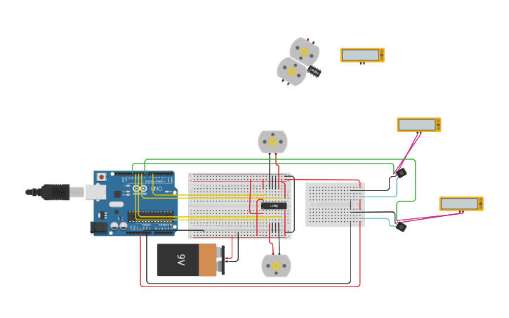 Circuit design LFR | Tinkercad