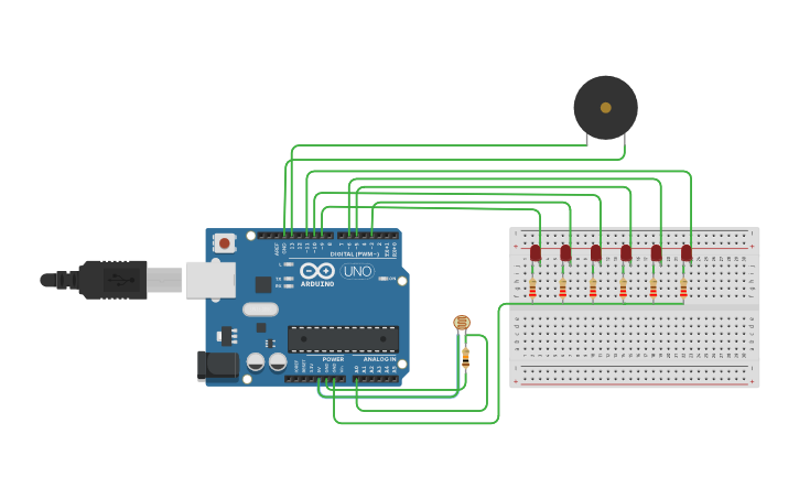 Circuit design Photoresistor (http://youtube.com/c/alexsherzer) - Tinkercad