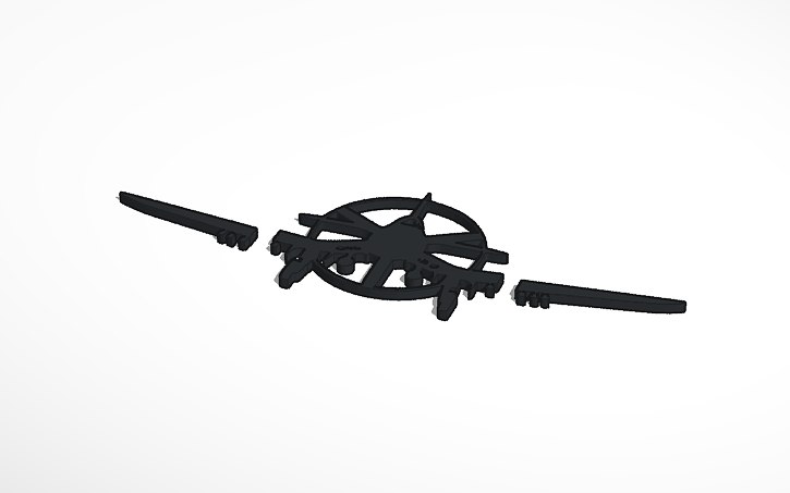 3D design Corsair airplane Wall art - Tinkercad