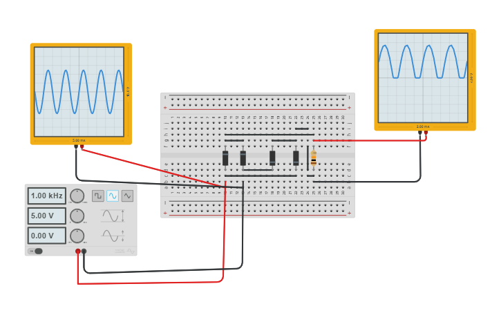 Circuit Design Full Wave Bridge Rectifier Tinkercad