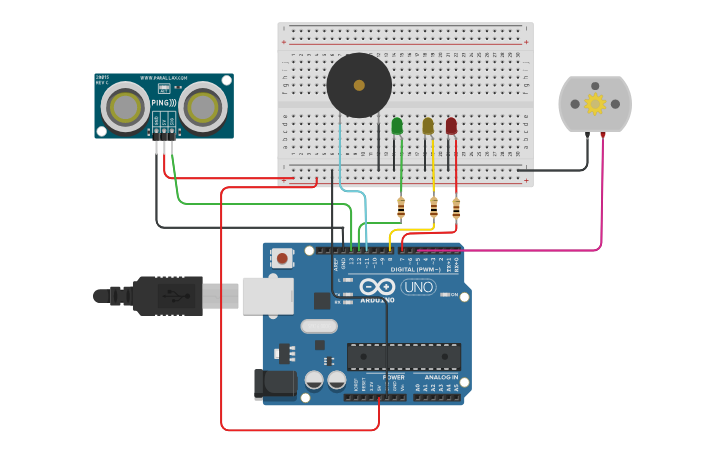 Circuit design Collision Avoidance System - Tinkercad