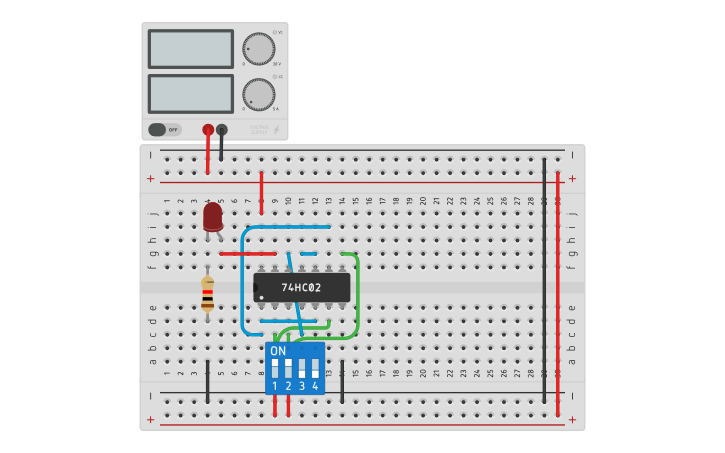 Circuit design XNOR gate using NOR gate (Lab-2) | Tinkercad