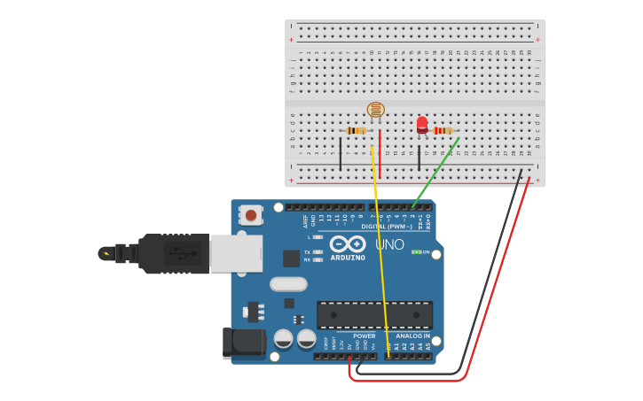 Circuit design Light sensor - Tinkercad