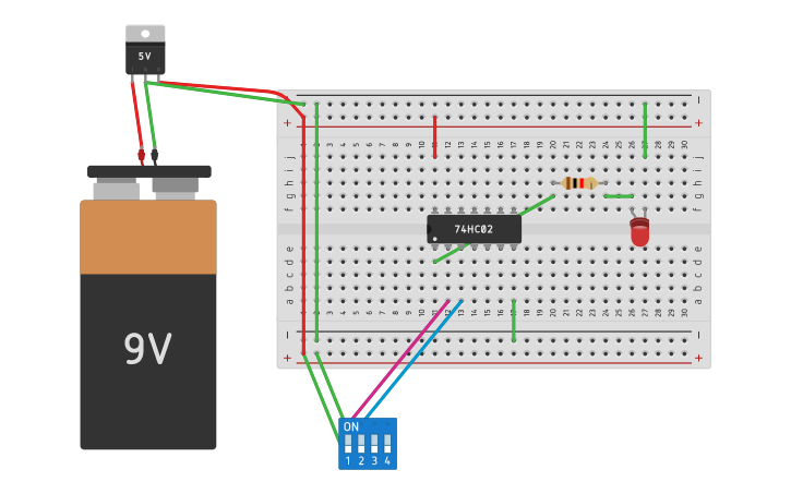 Circuit design Exp1.5 Basic NOR Gate | Tinkercad Circuit design Exp1.5 Basic NOR Gate | Tinkercad