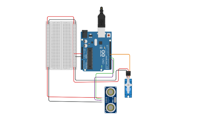 Circuit design smart bin XD - Tinkercad