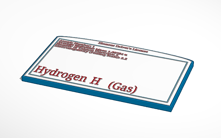 3D design Element Driver's License (Hydrogen) - Andrei Fulgueras ...