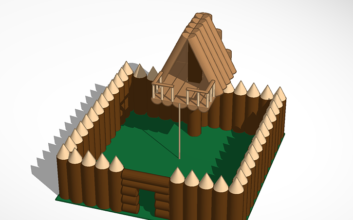 3D design Tree house with wooden wall | Tinkercad