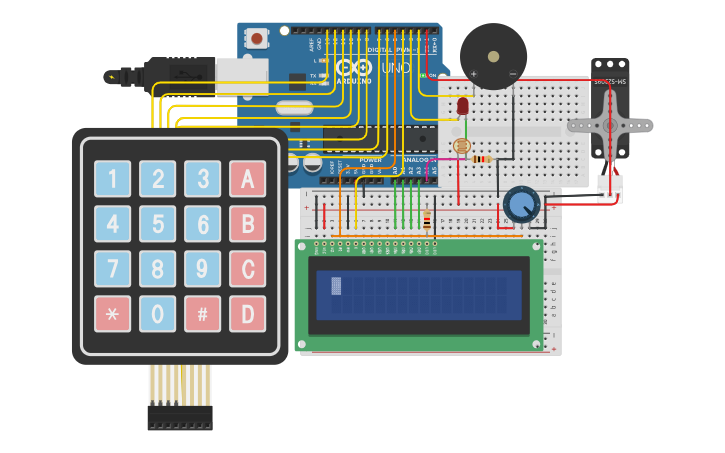Circuit design LCD task5 - Tinkercad