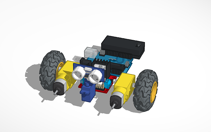3D design Carro Inteligente - Tinkercad