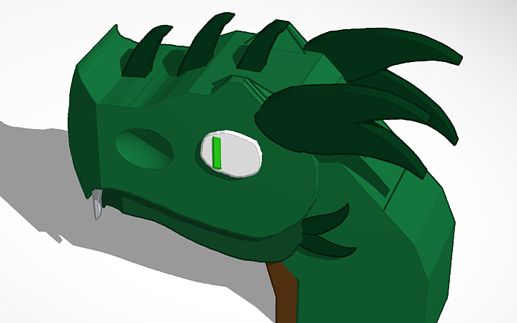 3D design Green Forest Dragon Head - Tinkercad