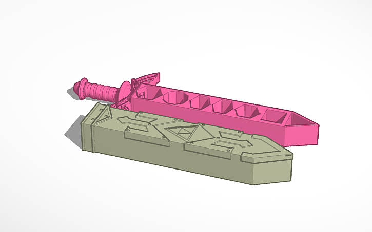 3D design master sword dice holder - Tinkercad