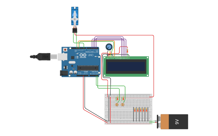 Circuit design PARQUEADERO | Tinkercad