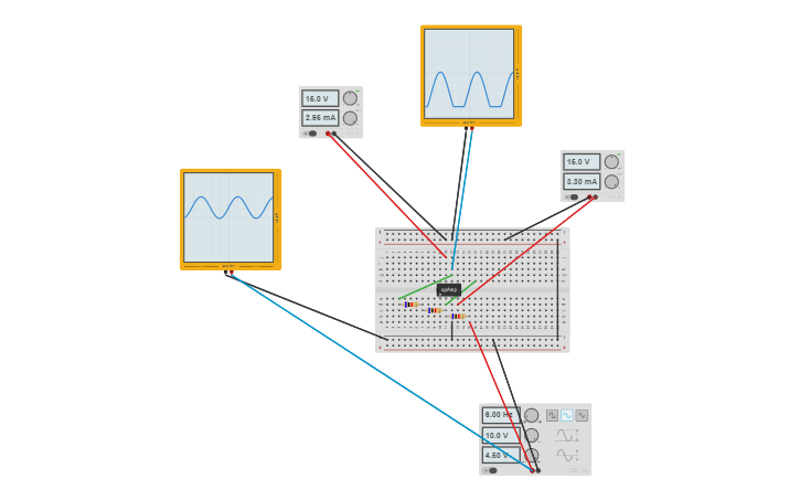 Circuit design Inverting Op-amp Class 2(c/ 2 resistors) | Tinkercad