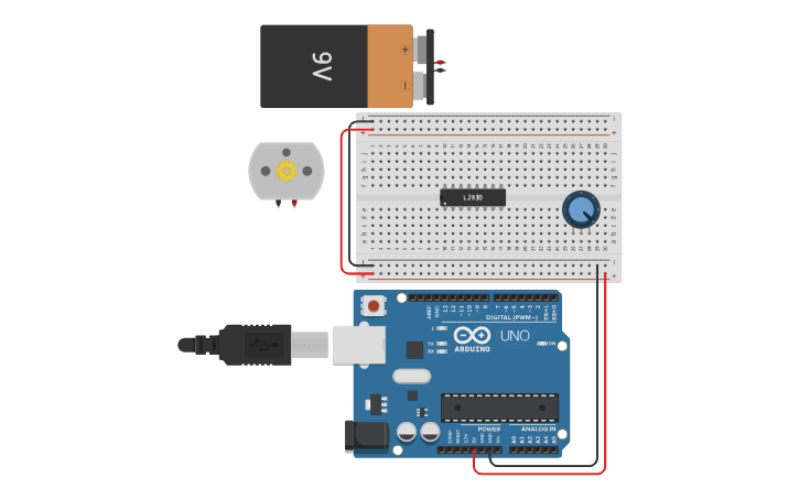 Circuit design H-Bro starter - Tinkercad
