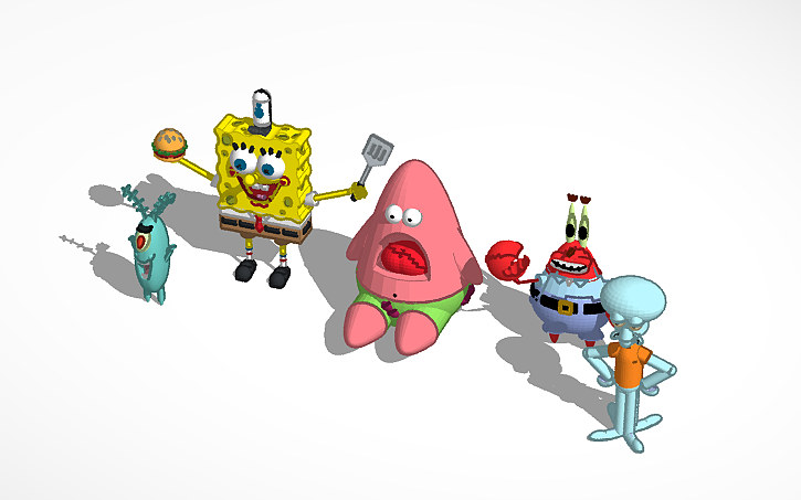 3D design sponge bob scene - Tinkercad