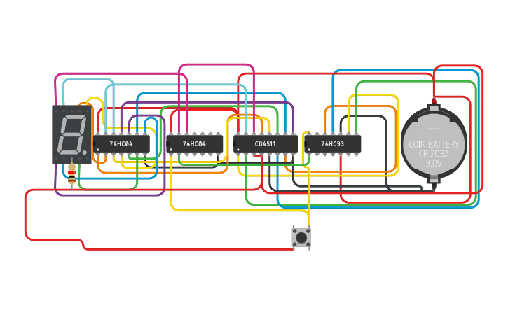 Circuit design Counter 3 - Tinkercad