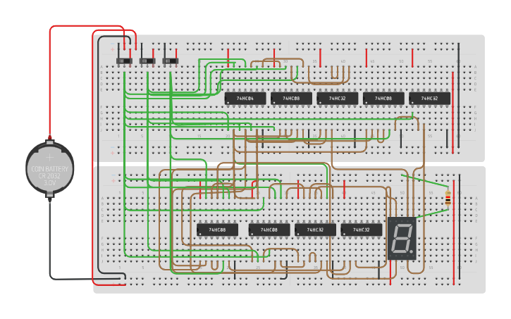 Circuit design Activity#8- 3 - Variable KMap - Tinkercad Circuit design Activity#8- 3 - Variable KMap - Tinkercad