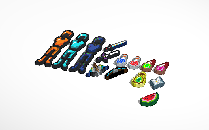3D design Minecraft Ultimate Tools, Armor, Sword#minecraft - Tinkercad