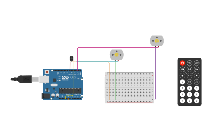 Circuit design Robotic Arm - Tinkercad