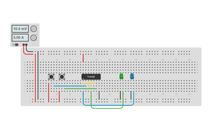 Circuit design RS flip flop - Tinkercad