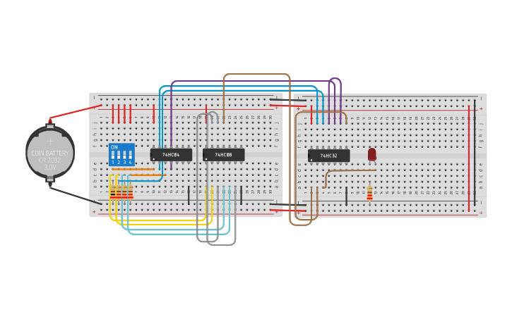 Circuit design Circuitos y tablas de verdad 2 | Tinkercad