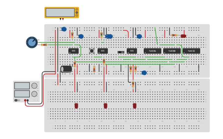 Circuit design Timer-Breadboard - Tinkercad