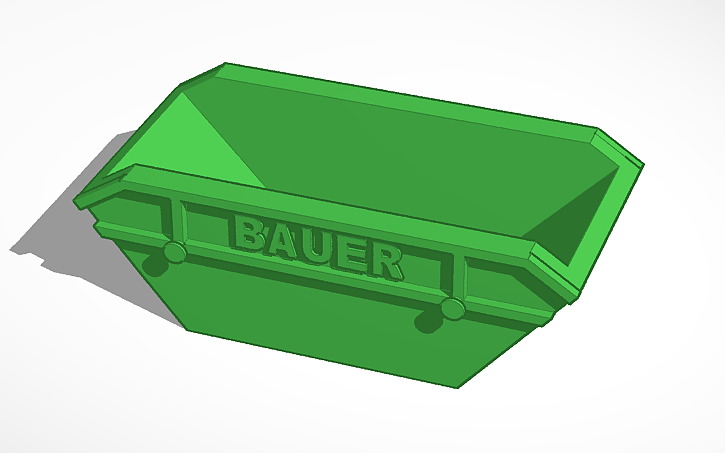 3D design 1:160 scale N gauge Skip bin - Tinkercad