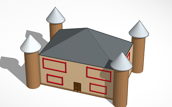 3D design mini castle - Tinkercad