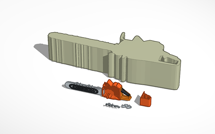 3D design chainsaw details - Tinkercad