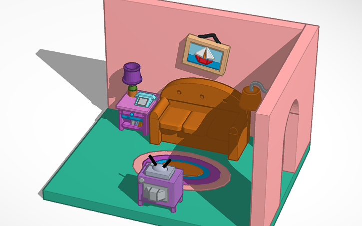 3D design The Simpsons couch gag (Living Room) - Tinkercad