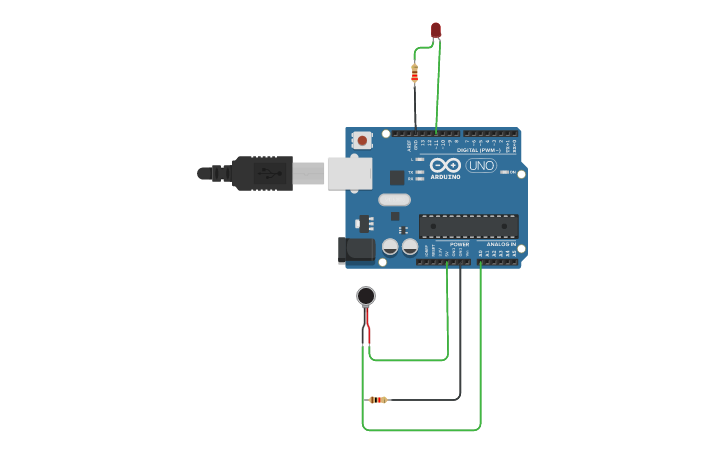 Circuit design Pressure sensing - Tinkercad