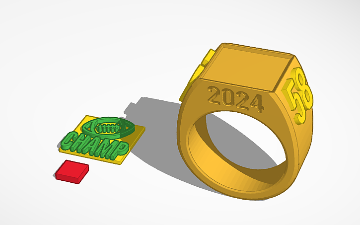 3D design champion ring - Tinkercad