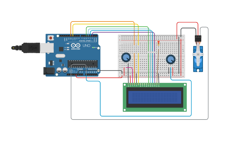 Circuit Design Servo Motore Tinkercad