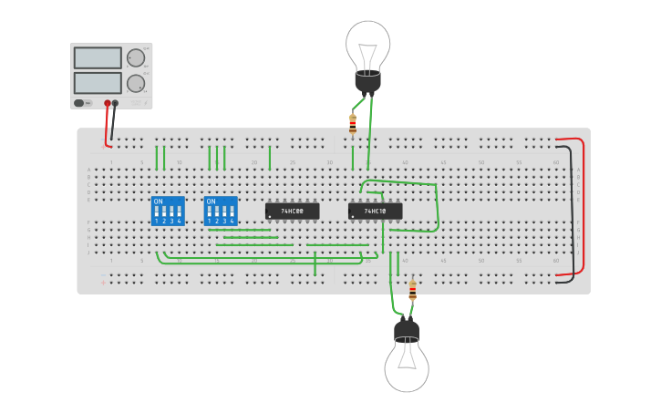 Circuit design SR FLIP FLOP 406 - Tinkercad